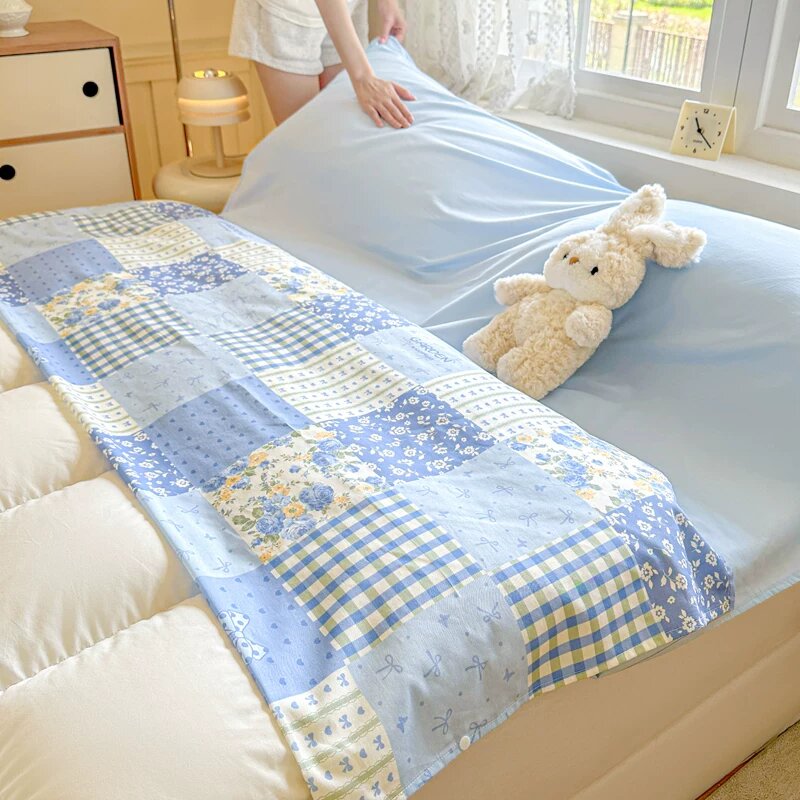 Patterned Elegance + Sky Blue 100% хлопок гостиничный дорожный спальный мешок, портативный гигиенический комплект,