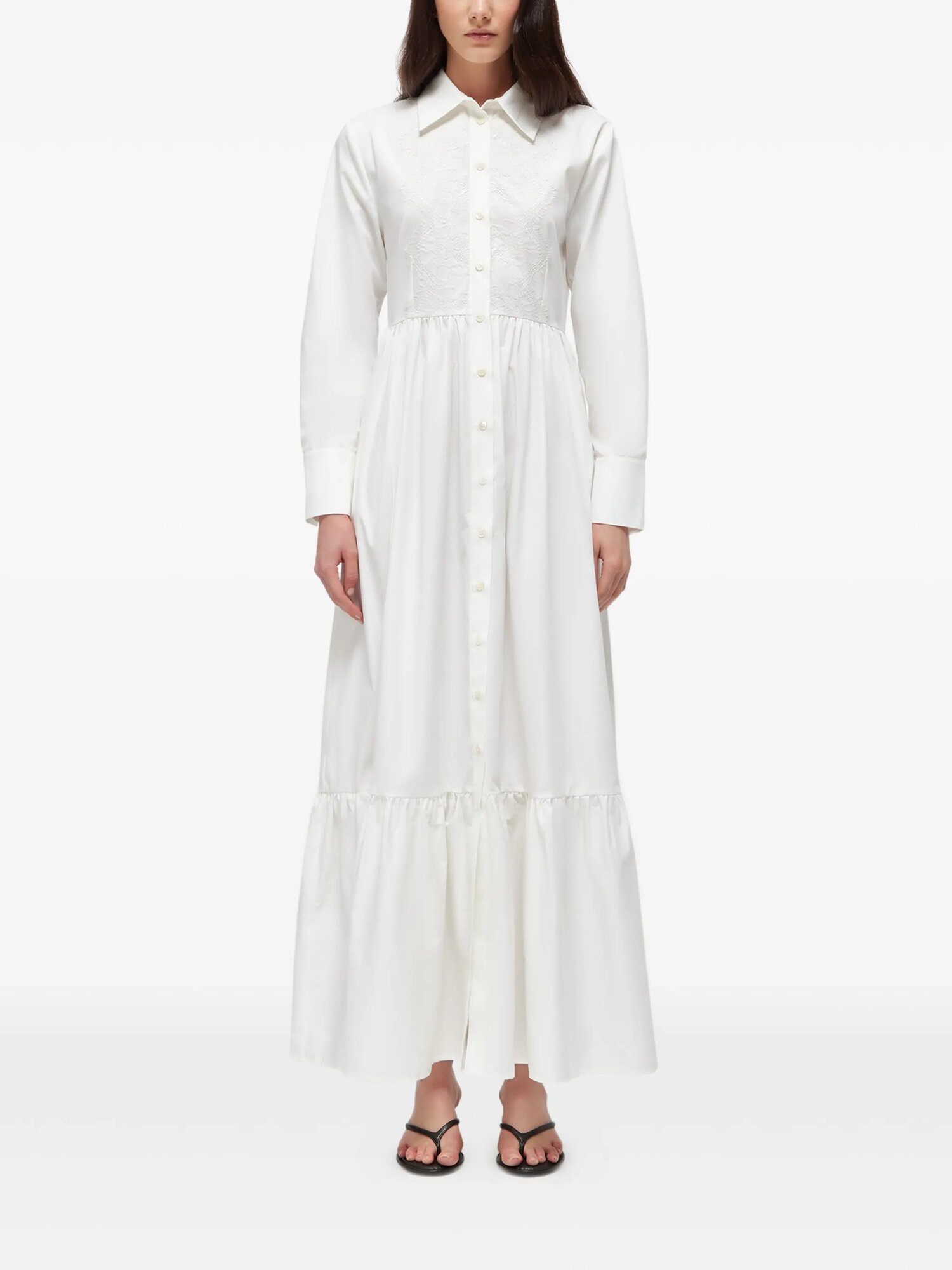 Платье Lace-panelled tiered dress