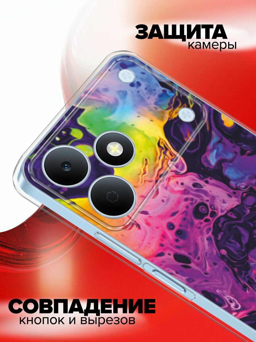 Силиконовый чехол на Realme Note 80 / Реалми Нот 80 с принтом Fluid art — фото 1