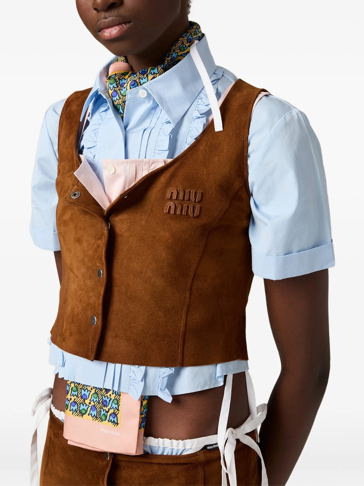 Топ Miu Miu Poplin crop top, размер 40 — фото 1