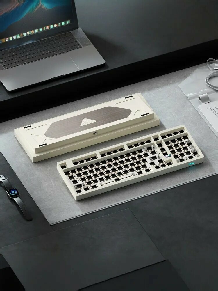 Weikav Клавиатура беспроводная max102 wireless aluminum kit, Английская раскладка, слоновая кость