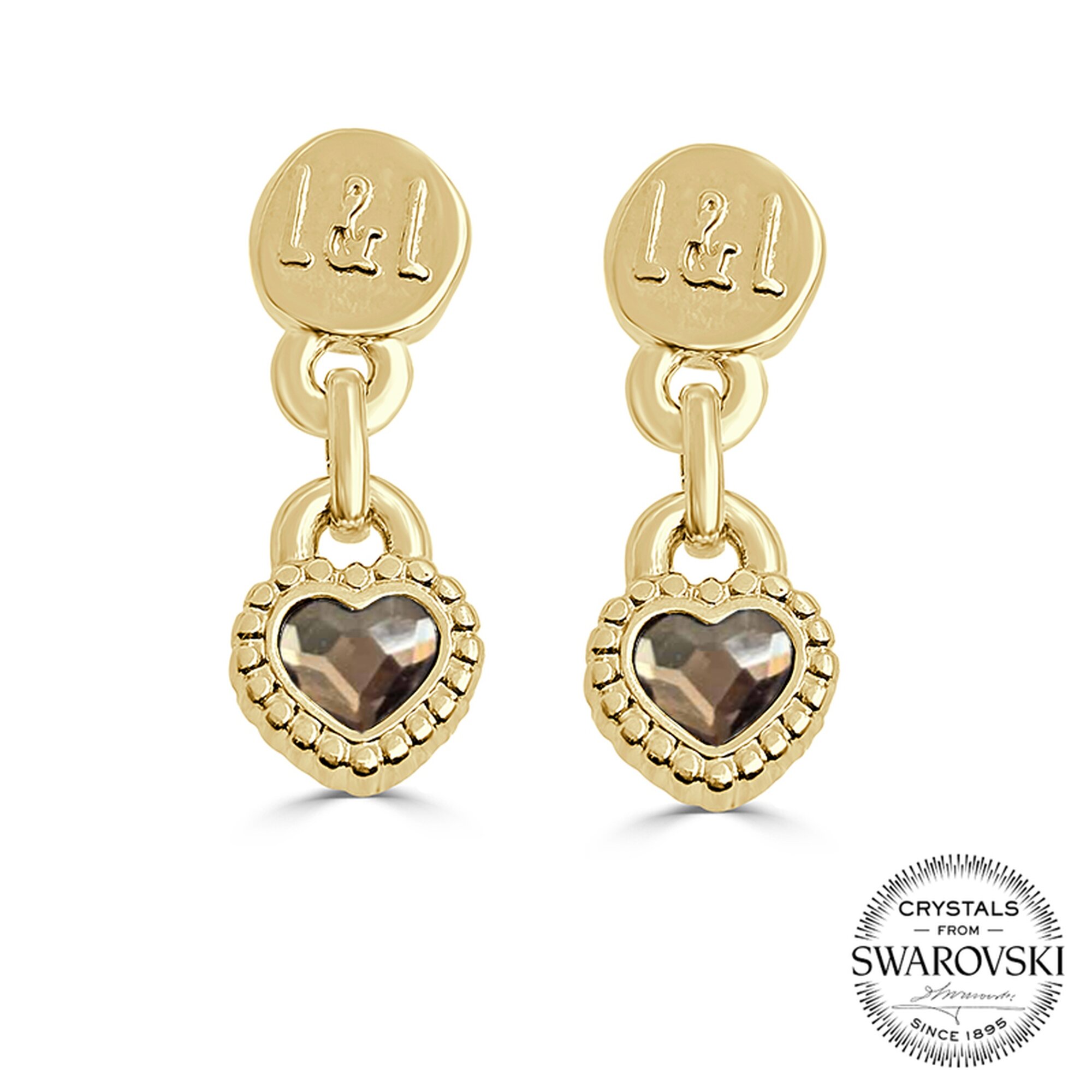 Серьги пусеты, кристаллы Swarovski
