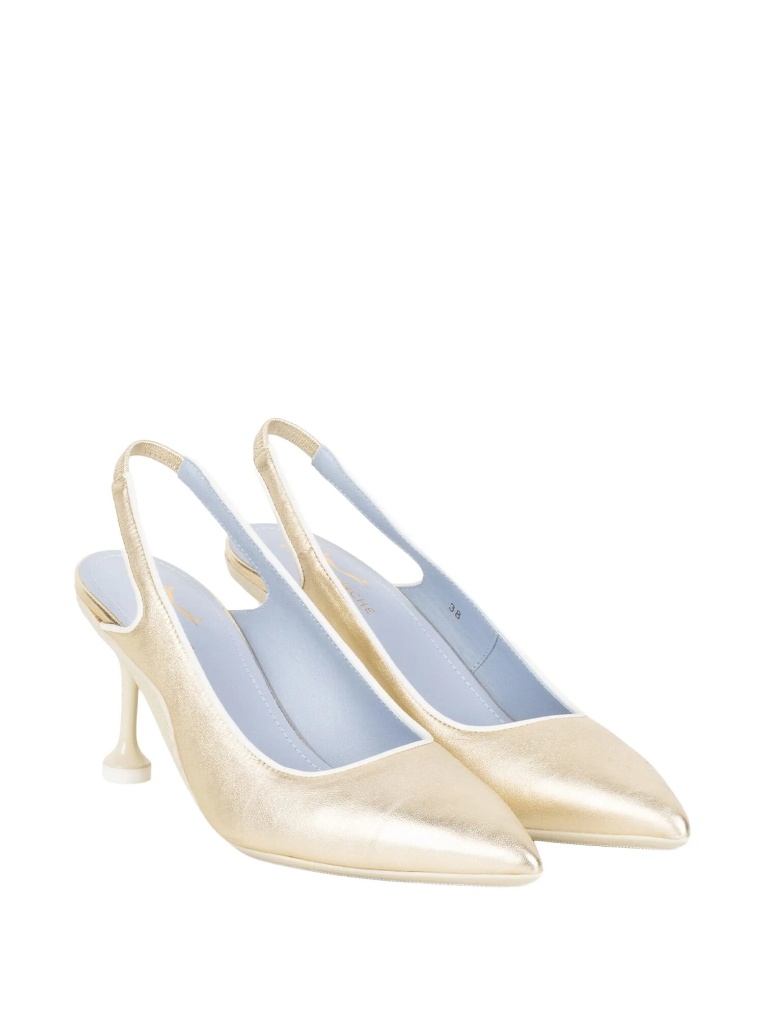 Туфли Voile Blanche Metallic slingback pumps, размер 39, gold — фото 1