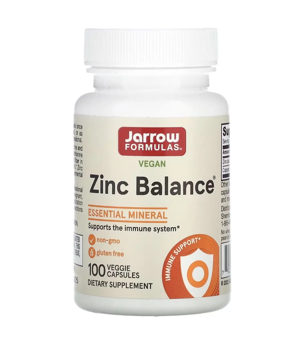 Цинк и медь, Jarrow Formulas, Zinc Balance, веганская добавка, 100 растительных капсул