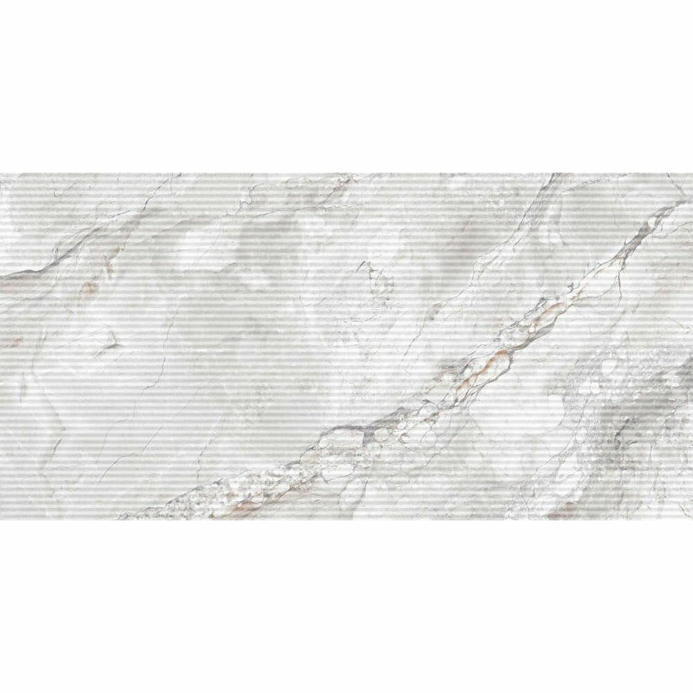 Керамогранит Eurotile Eteri Light Grey Line 30х60 см серый глянцевый для пола и стен 9 мм