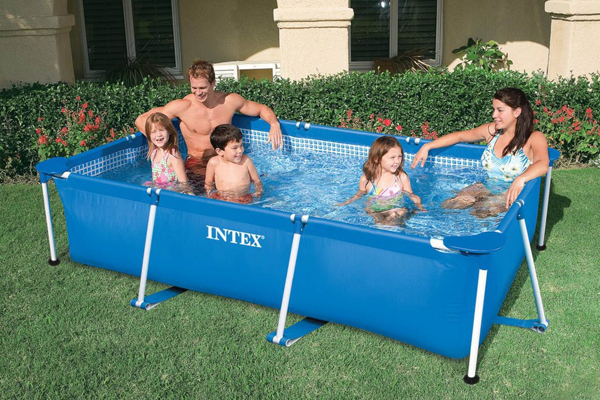 Бассейн каркасный сборный Intex 28270 Rectangular Frame, размер 220 х150 см, высота 60 см
