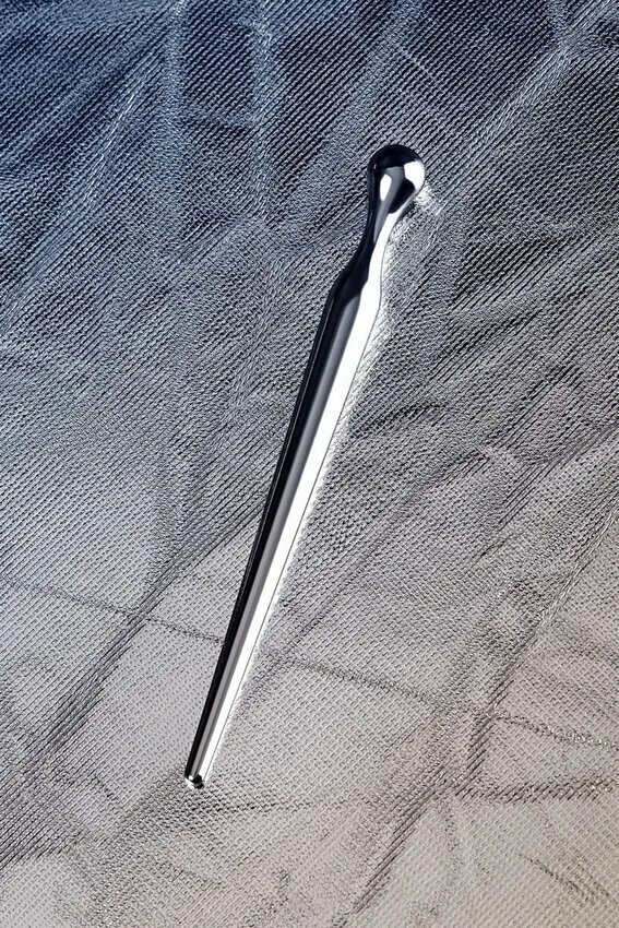 Уретральный стимулятор Dual Peak Metal, постепенное расширение, серебристый
