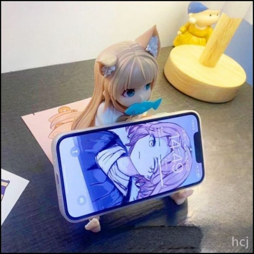 Держатель для мобильного телефона Anime Catwoman, подставка на стол кремовая, стильный аксессуар для смартфона