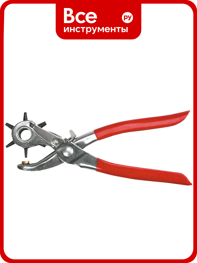 Дырокол Top Tools 225 мм 32D421 надёжной конструкции, металлический корпус, назначение для бумаги, картона и кожи