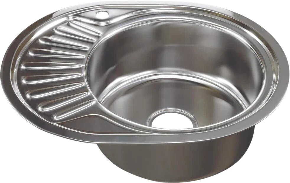 Мойка кухонная Mixline 528191 металлическая, 57x45, мойка для кухни, с крылом, овальная, российская
