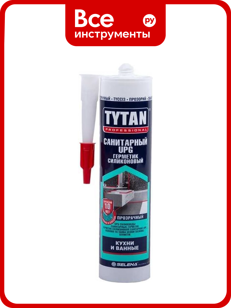 Силиконовый санитарный герметик TYTAN Professional UPG, 280 мл, прозрачный 229543