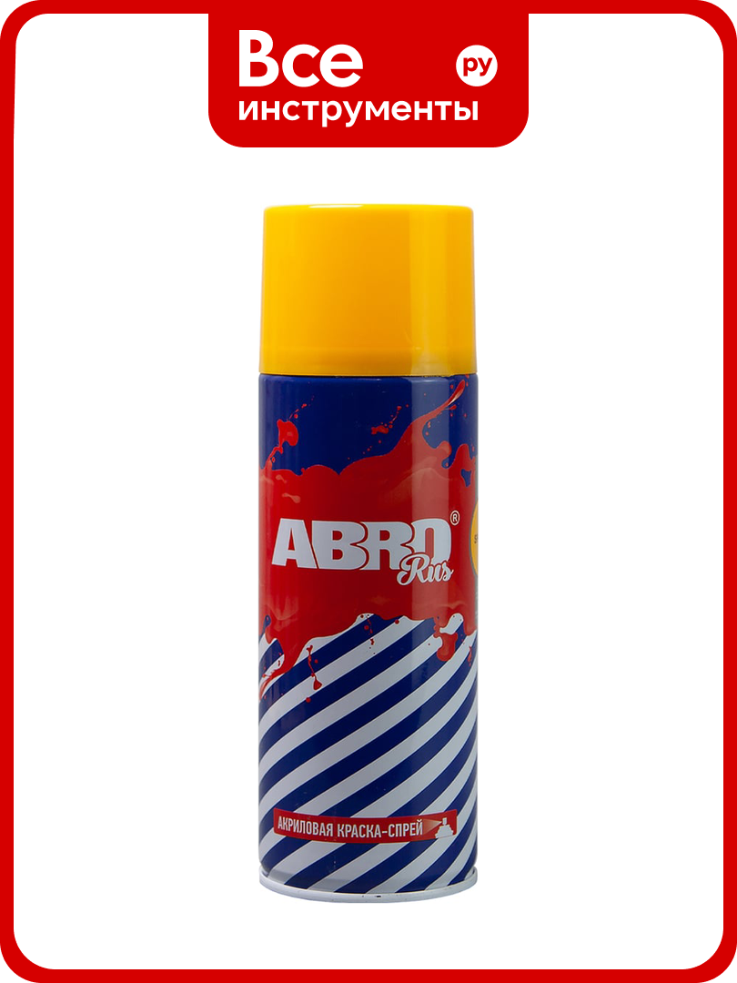 Акриловая краска-спрей ABRO №25 желтая, 473 мл SPO-025-R, предназначена