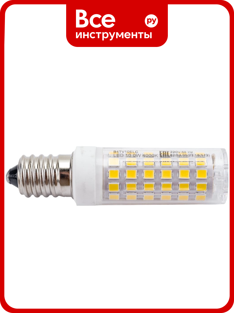Светодиодная лампа Ecola T25 LED Micro 10.0W E14 4000K 340 кукуруза 65x18 mm B4TV10ELC