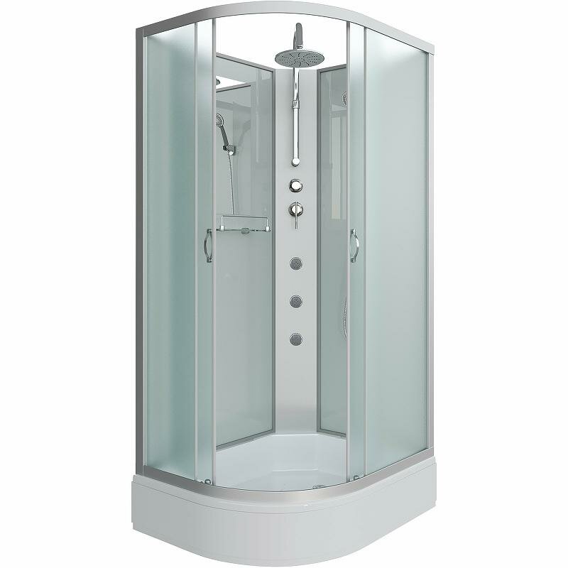 Душевая кабина Niagara Classic 90x80 339844RBKTG профиль хром, с гидромассажом, правая