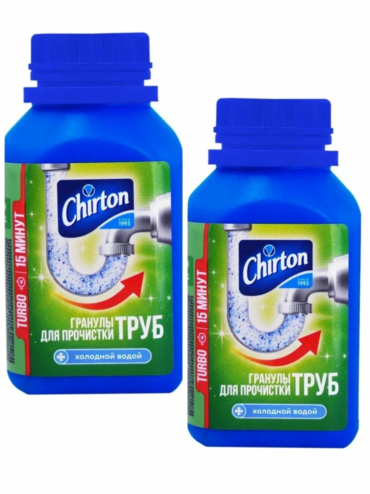 Гранулы Chirton для прочистки труб холодной водой 300 гр х 2 шт