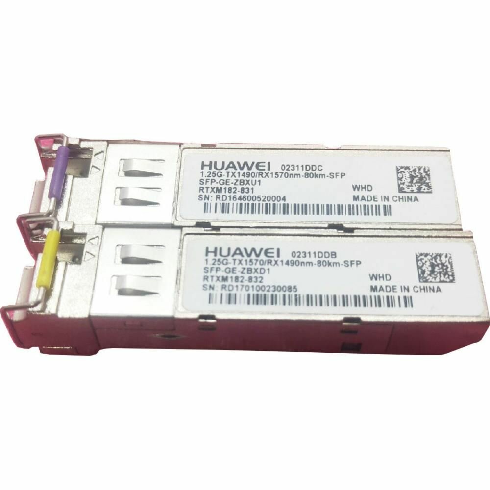 Трансивер Huawe* 02311DDB SFP-GE-ZBXD1 1.25G TX1570/RX1490nm 80km SFP Module (02311DDB)