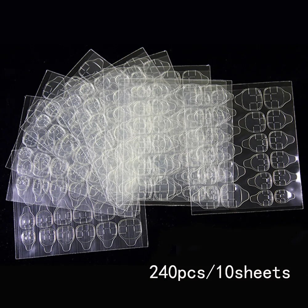 Двусторонние наклейки для ногтей 240pcs