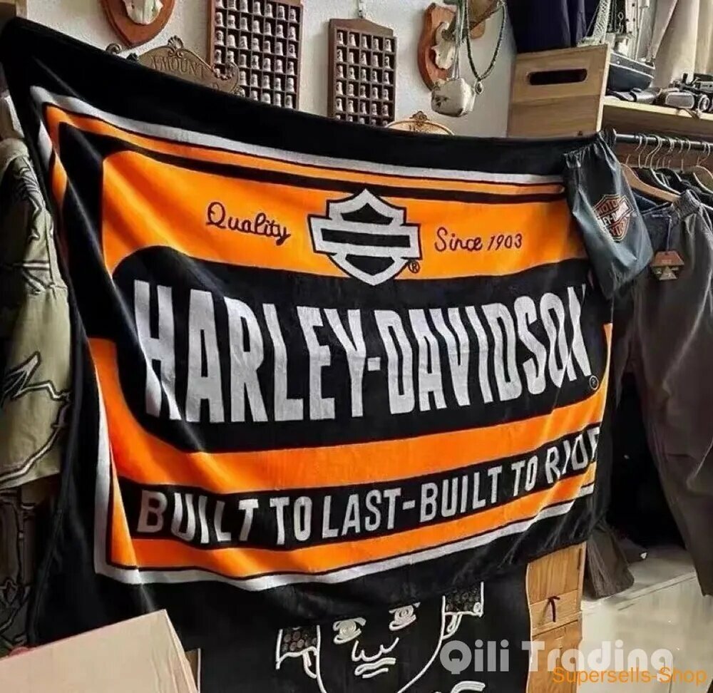 Harley-Davidson Плед , Фланель, 200 см х 150 см
