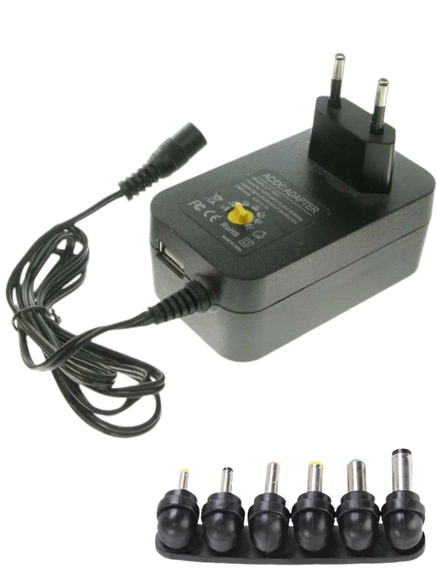 Сетевой универсальный адаптер LP-1000 3V-12V 6 штекеров и USB-разъем