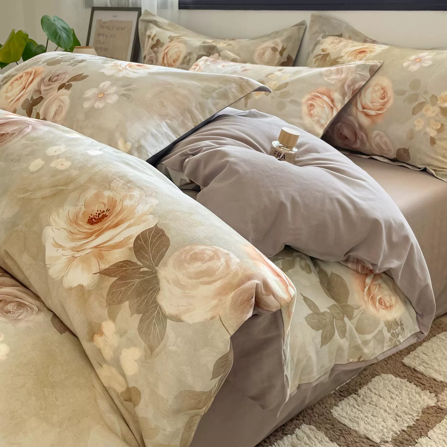 Комплект постельного белья Herrani Home Textiles 2025: новый, из 100% чистого хлопка, утолщенный, с начесом, состоящий