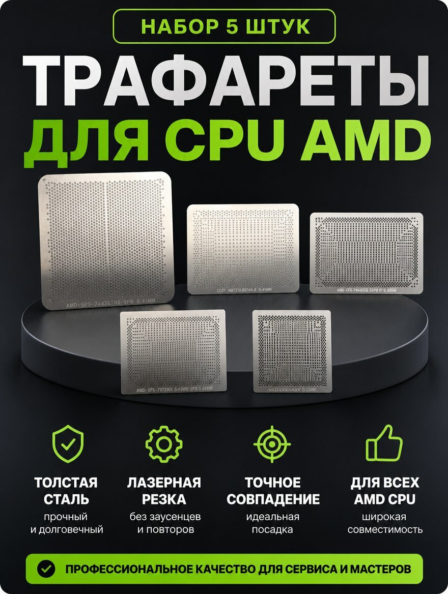 Набор BGA трафаретов CPU AMD RYZEN 5ШТ series