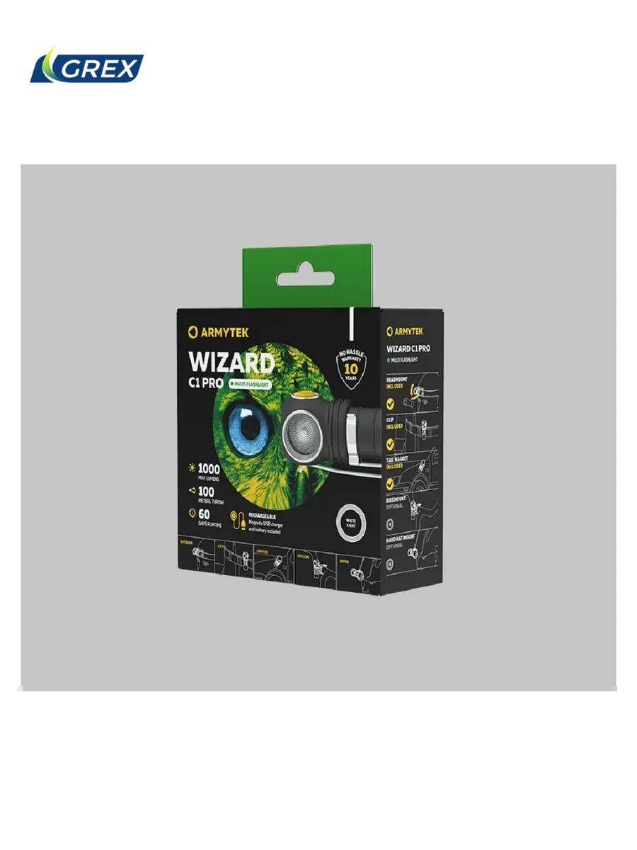 Фонарь Armytek Wizard C1 Pro Magnet USB Белый Теплый 930 лм F09001PW