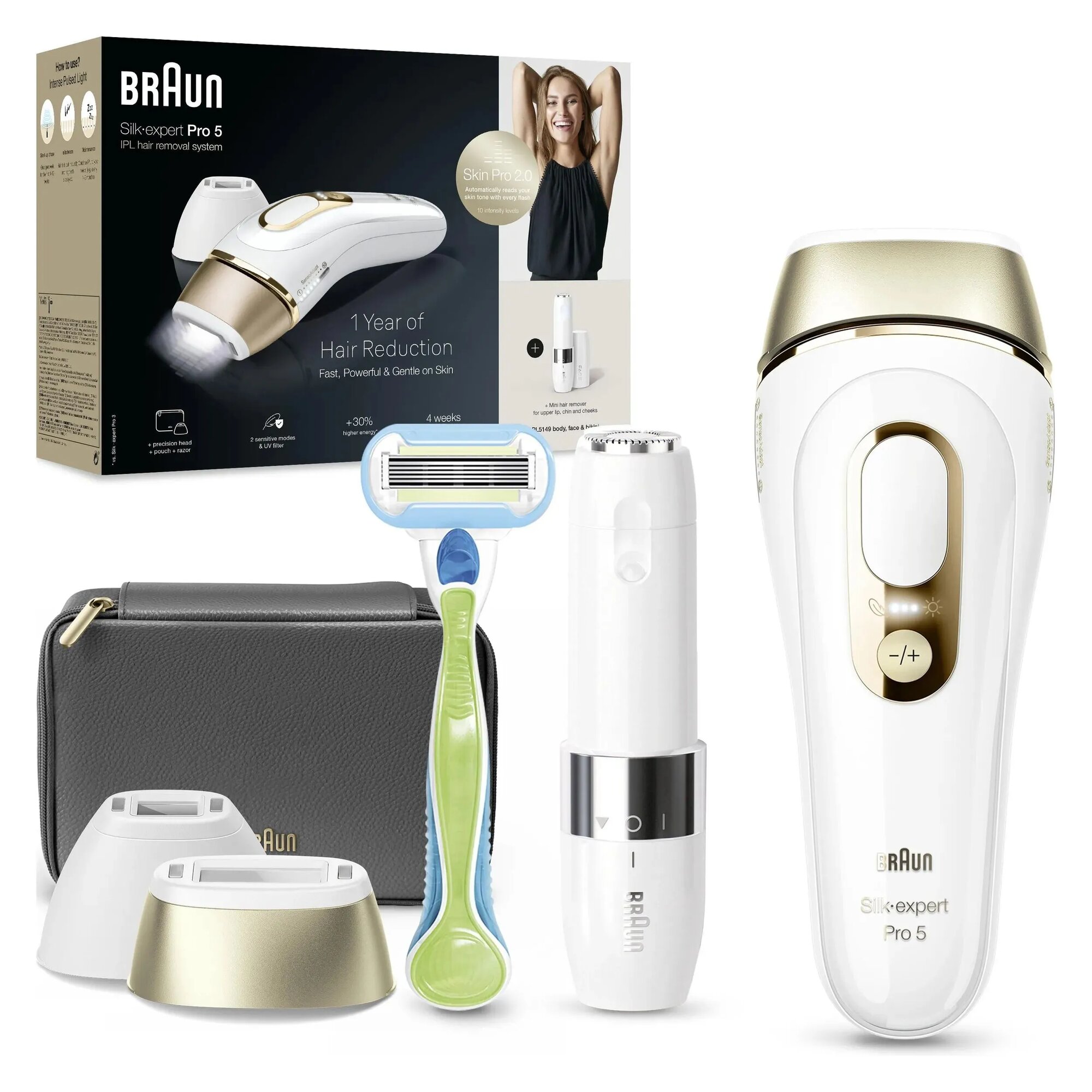 Braun IPL Silk expert Pro5 PL5146 Много фотоэпиляторы эпилятор для всего тела Быстрый результат и комфортное использование