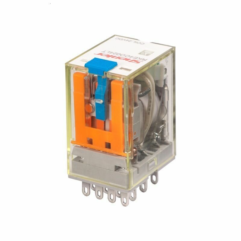 Реле RKE4CO220LT, 4CO, 5A(250VAC/30VDC), 220VDC, мех. индикация, тест-кнопка с блокировкой, LED (10 шт)