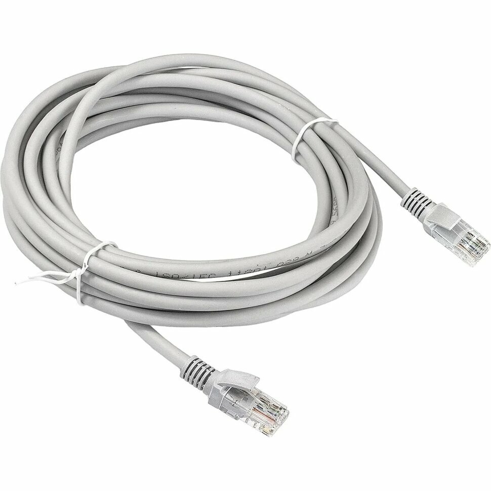 Патч-корд ExeGate UTP-RJ45-RJ45-5e-CU-5M-GY, cat.5e, 5м, серый 