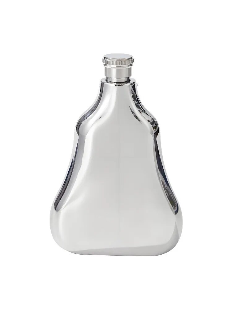 (1 шт.) Портативная стальная фляга нестандартной формы 6 oz - серебристая XO