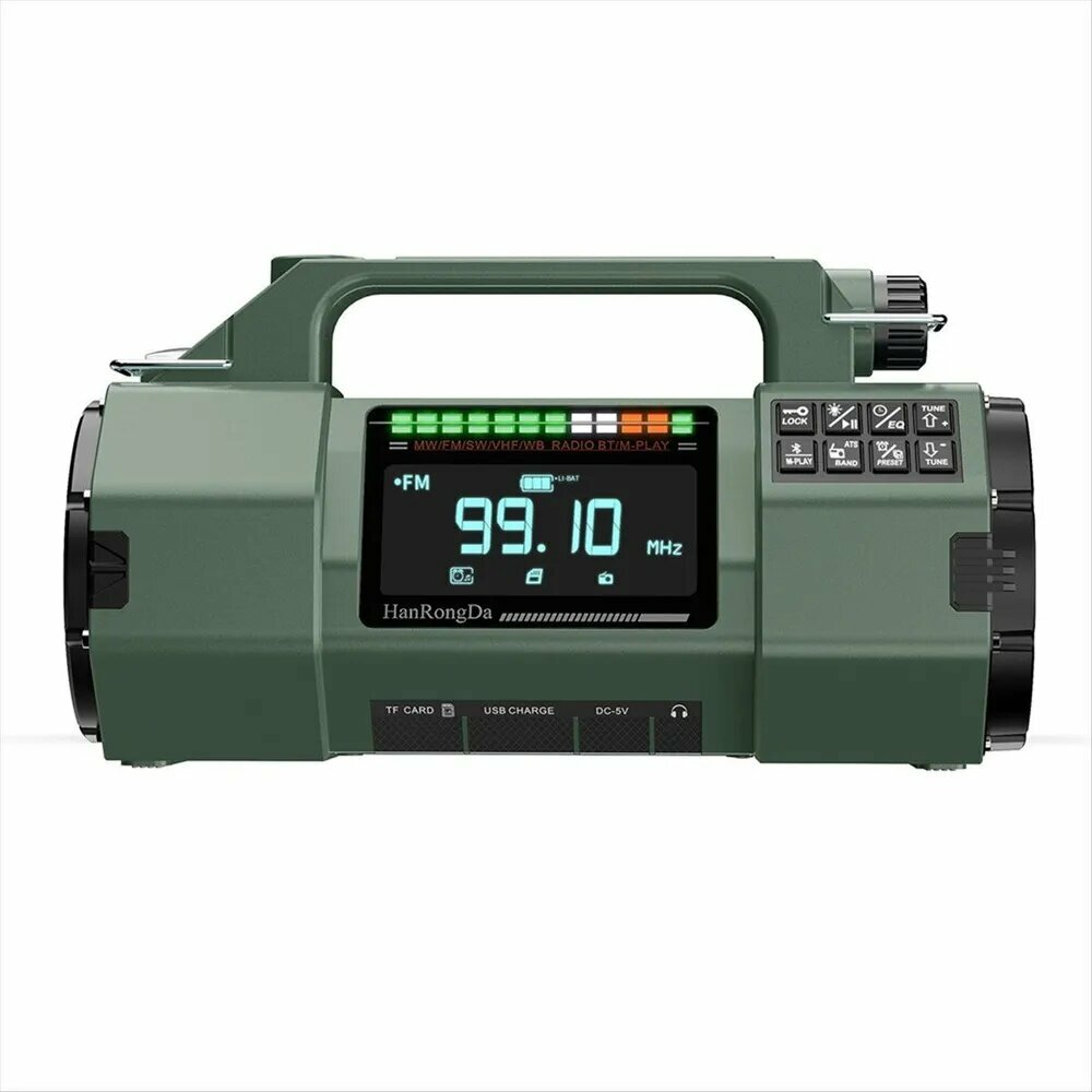 HanRongDa Новый Радиоприемник HRD-908 С Ручным Управлением На Солнечных Батареях B