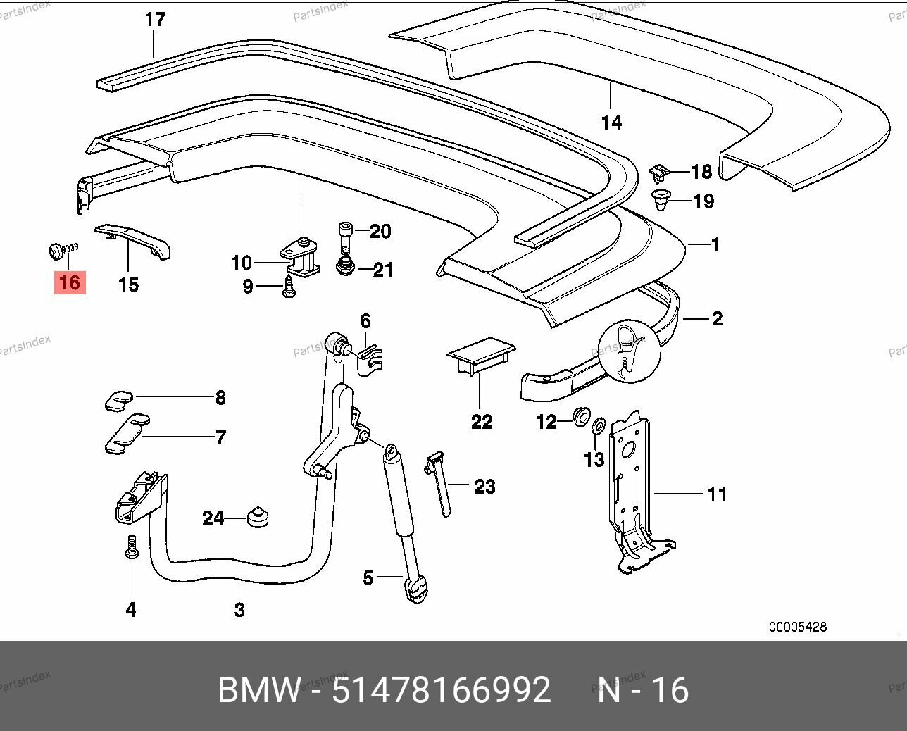 Распорная гайка, BMW 51478166992