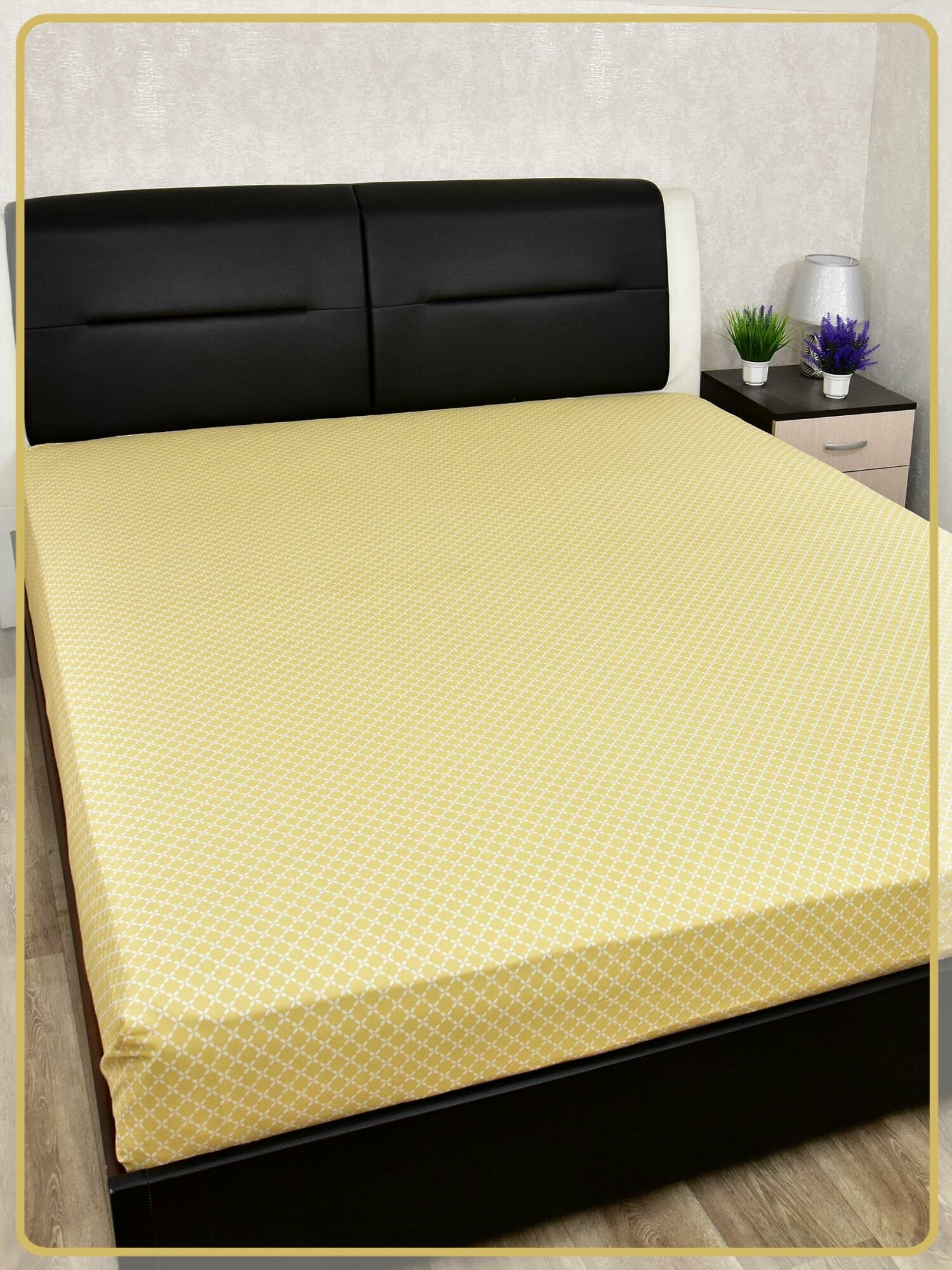 Простыня Ивановская бязь Вестерн вид 1/1 бежевый 180х220