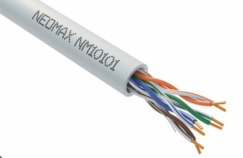 Кабель витая пара U/UTP кат.5E 4х2х24AWG (0.51мм) solid CU PVC сер. (NM10101) (уп.305м) NEOMAX 173758