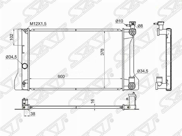 Радиатор SAT TY0001-140-1 Toyota Allion T260 07-16 / Premio 07-16