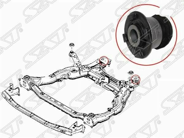Сайлентблок SAT ST-GS1D-34-80XH-BR подрамника Mazda 6 07-12, Atenza 07-12