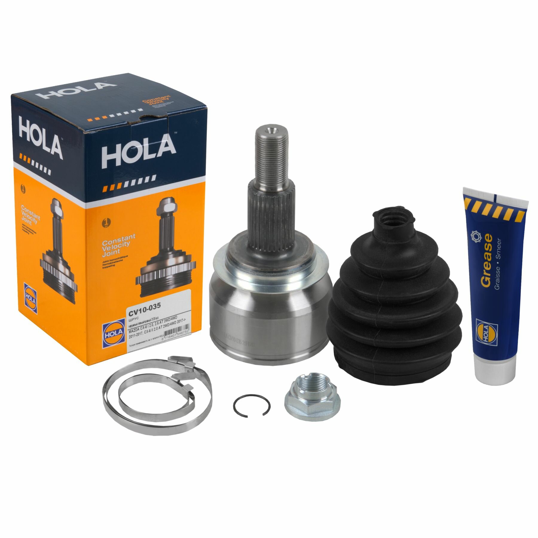 Шрус наружный HOLA CV10-035 (31/24 шл.) MAZDA CX-5 (пыльник+смазка+хомуты)