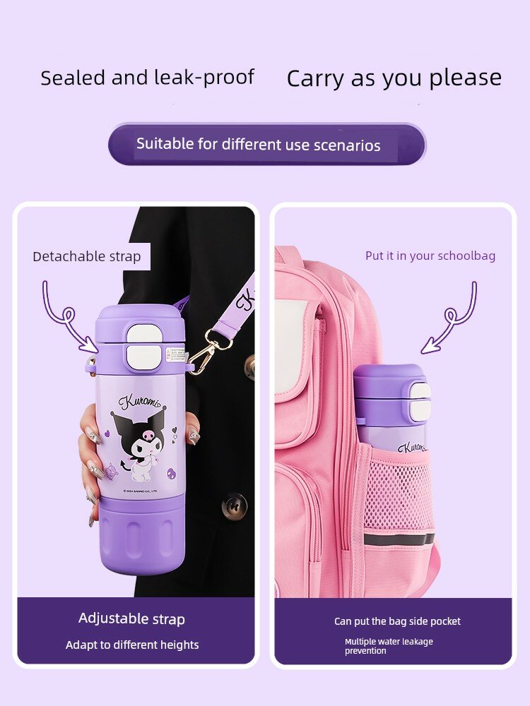 Кружка-термос Hello Kitty 480 мл для детей в школу - прочная и веселая дизайнерская модель
