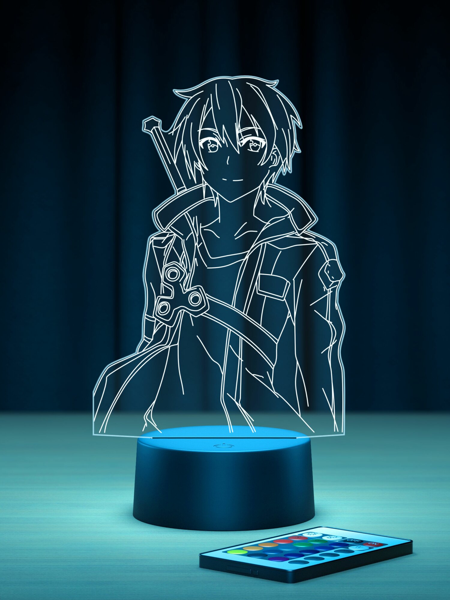 Ночник Аниме Мастера Меча Онлайн - Anime Sword Art Online SAO. Подарок фанату аниме и манги — декор в комнату с любимыми персонажами, в стиле отаку и японской анимации.