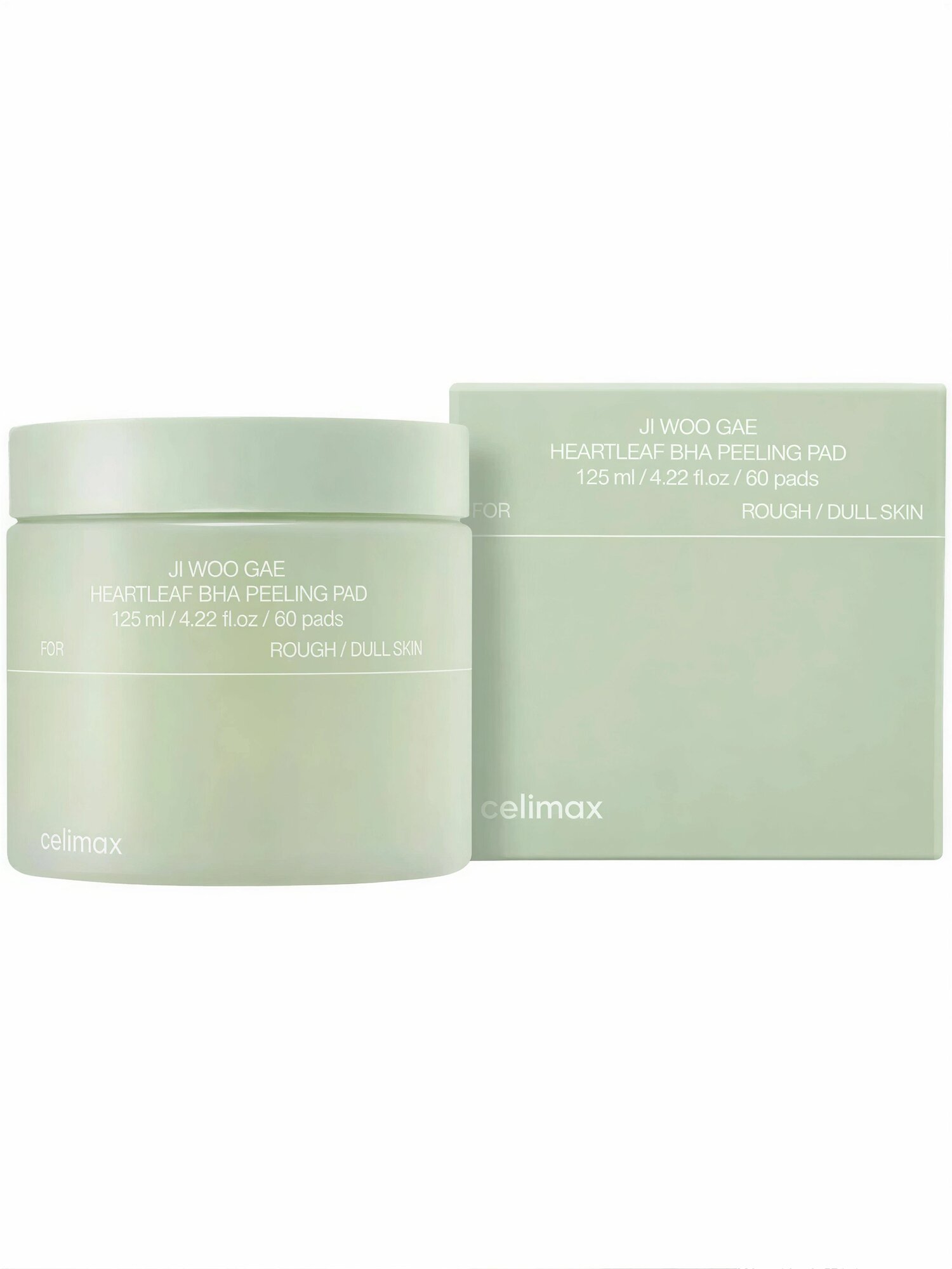 Celimax Пэды для лица отшелушивающие с экстрактом хауттюйнии JI WOO GAE HEARLEAF BHA PEELING PAD 60шт