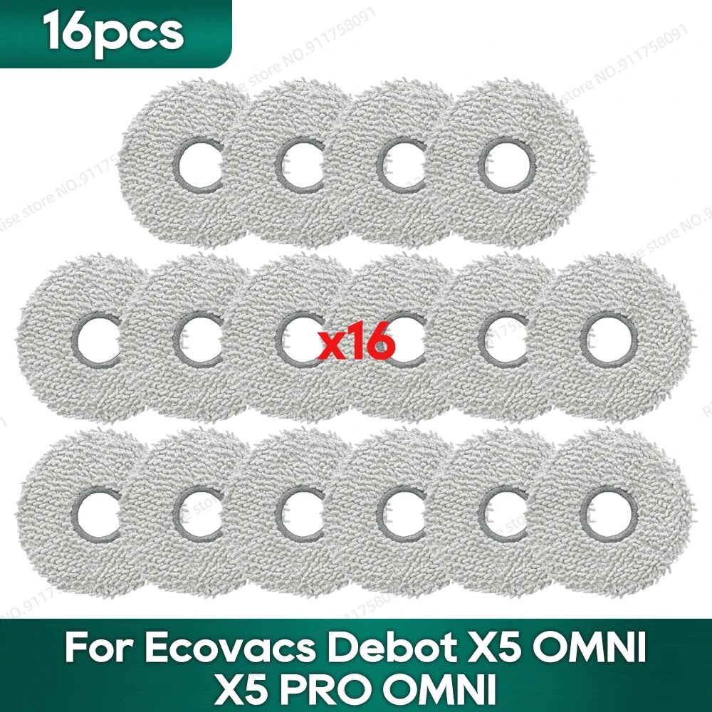16x Сменные моющие салфетки для Ecovacs X5 OMNI/Pro OMNI, Set 9