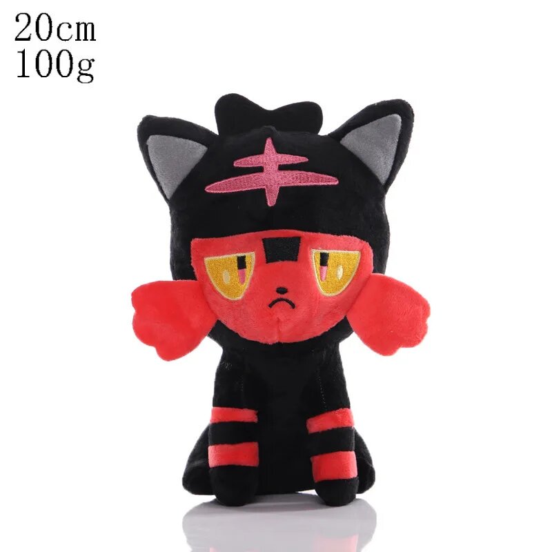 DUODUOBAO Покемоны плюшевые игрушки Черный, Litten 20cm