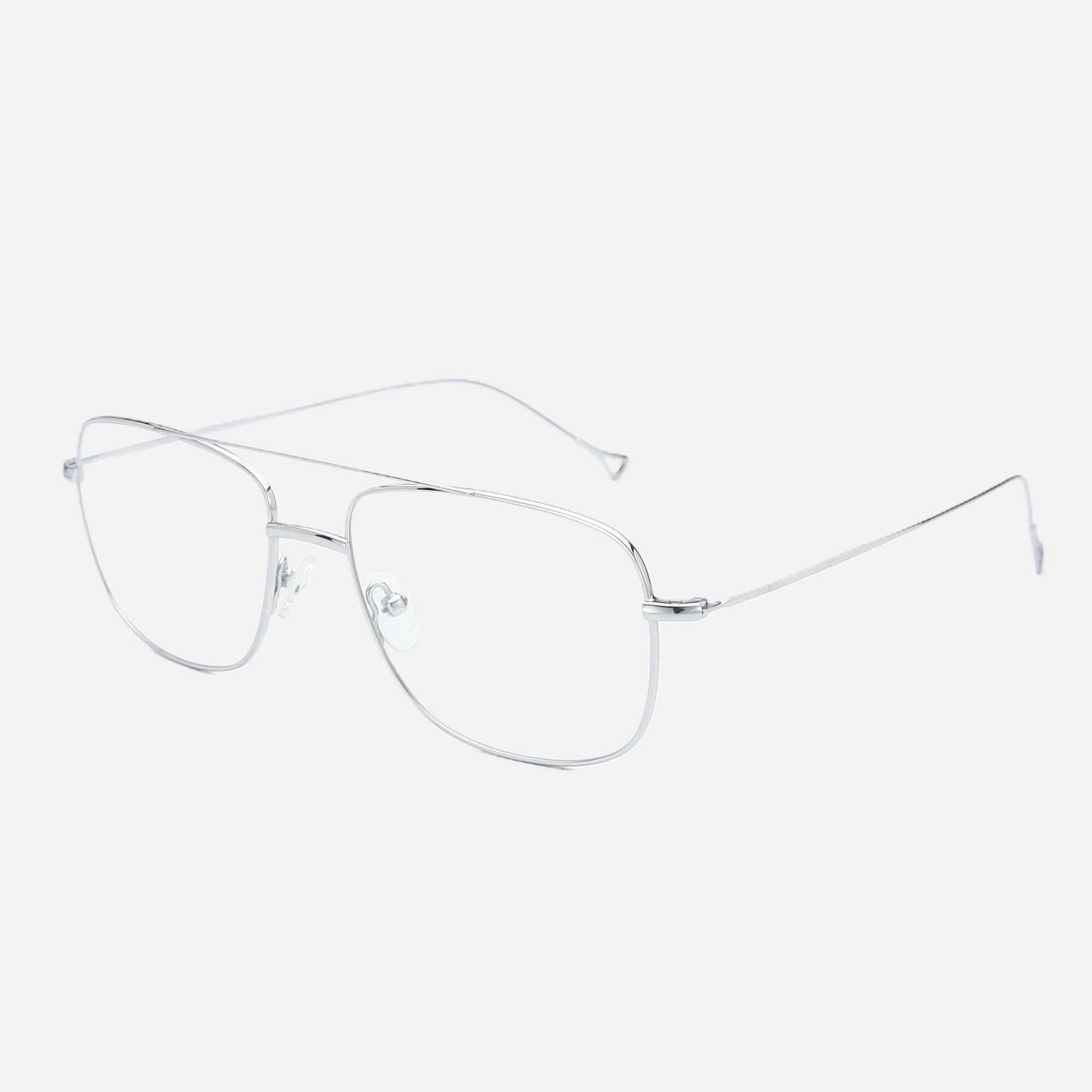 ZENOTTIC Мужские очки-авиаторы из 003 Silvery, 1.56, Единая версия, Анти-синий луч + фото-серый