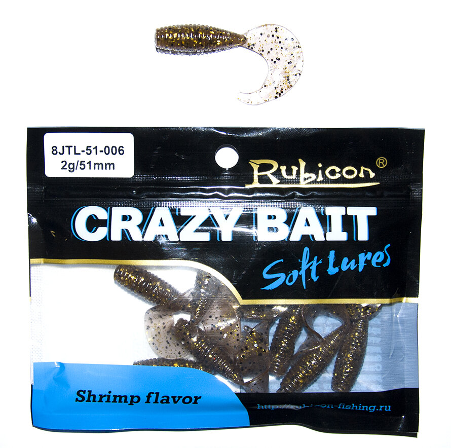 Съедобная силиконовая приманка RUBICON Crazy Bait JTL 2g, 51mm, цвет 002