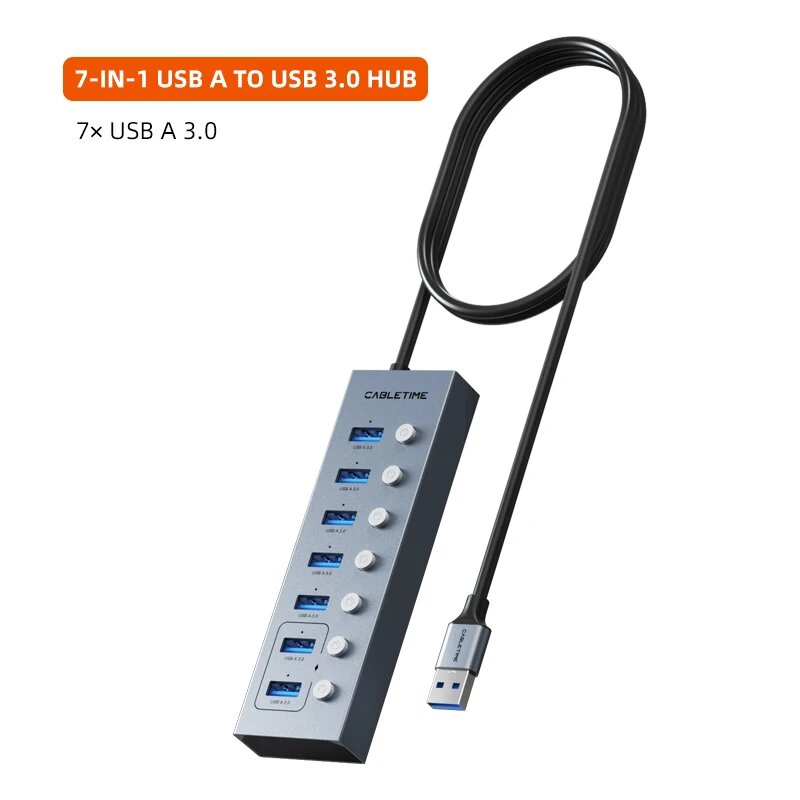 CABLETIME 7-Портовый USB 3.0 Хаб