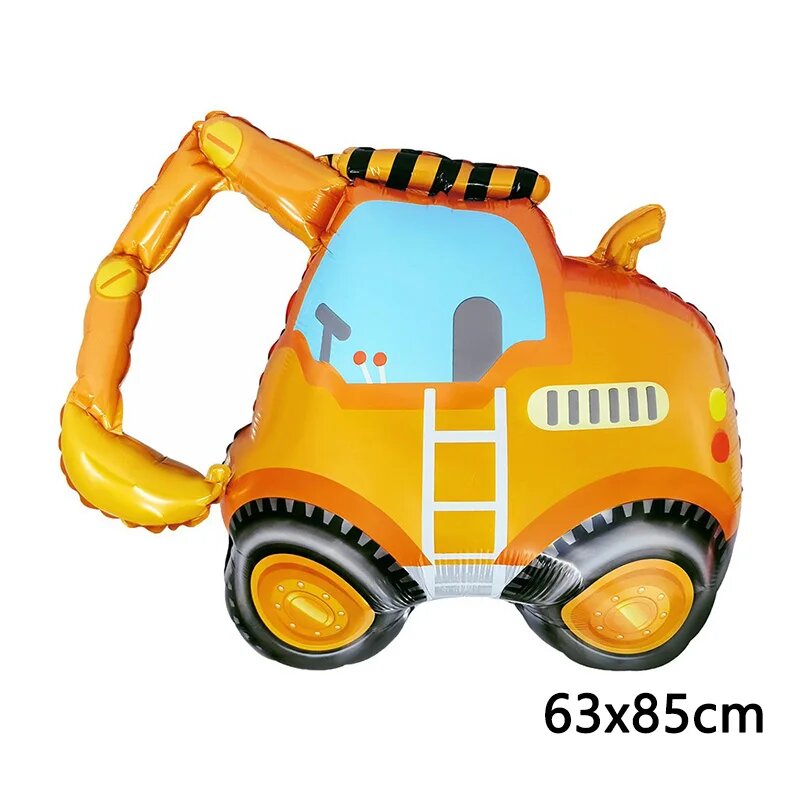 Фольгированные шары-фигуры машин Q-version YUEYAO Оранжевый, excavator
