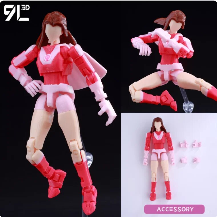 Bandai 9L3D Фигурки супергероев Lucky 13 Dummy 13 Розовый, Atomic Woman Eve