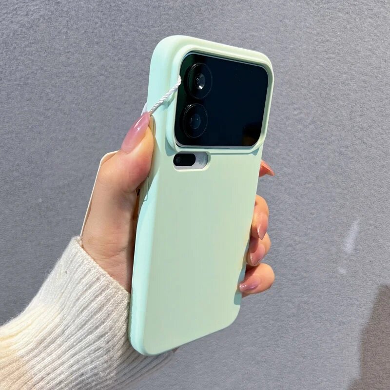 Противоударный мягкий жидкий силиконовый чехол для телефона Xiaomi 17 Mi 17 Pro Сяоми 17, Mint Green