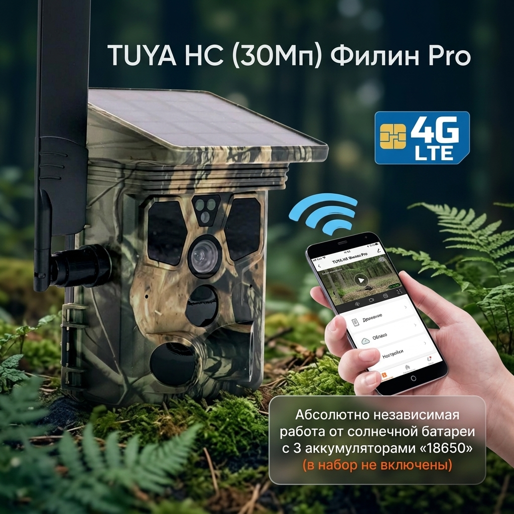 Уличная миниатюрная 2К/4G фотоловушка TUYA HC Филин Pro