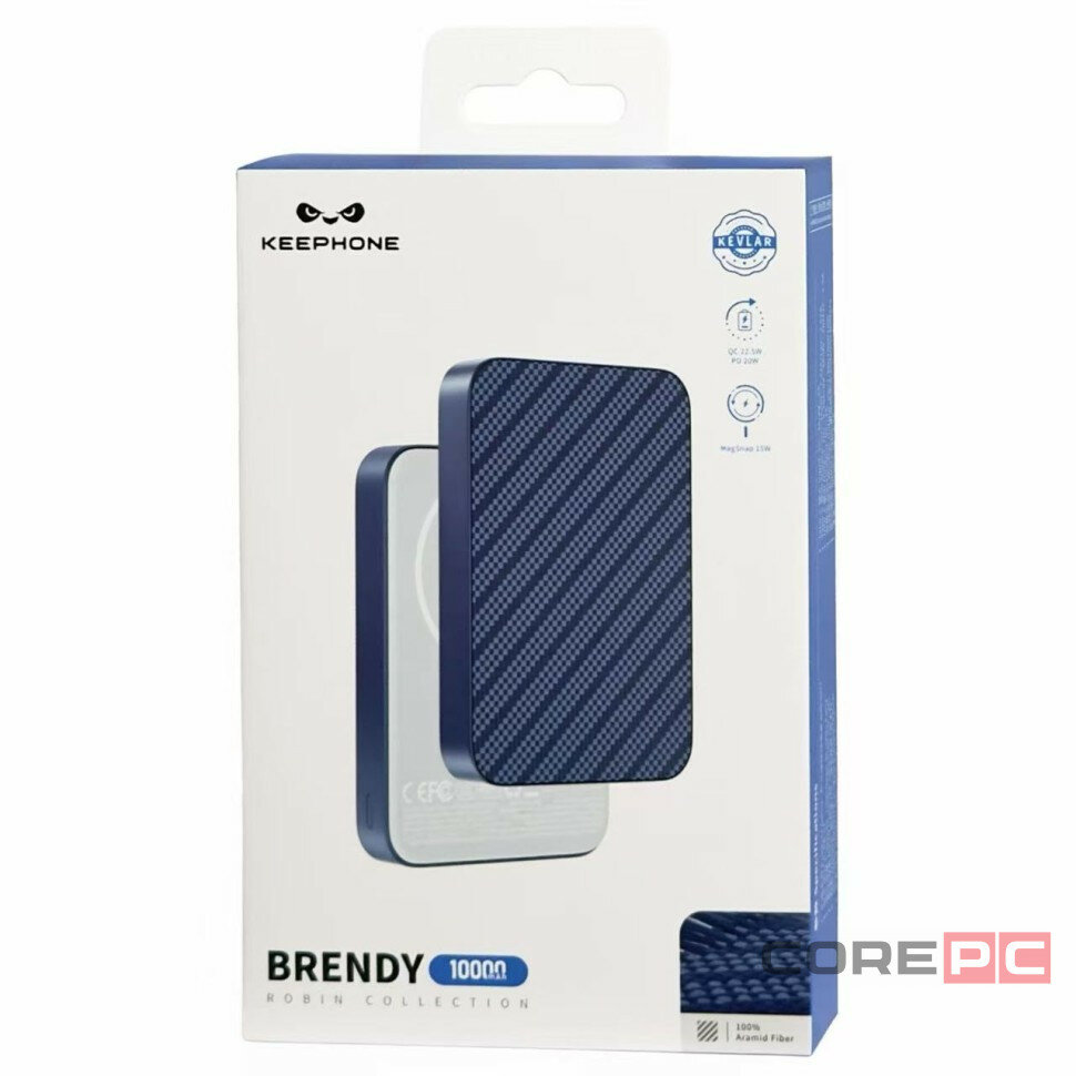 Повербанк Powerbank магнитный с MagSafe Keephone Brendy Robin 10000mAh синий